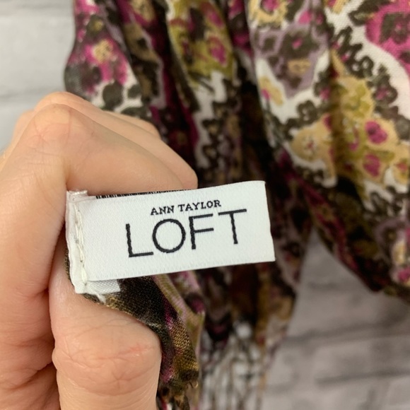 LOFT | Accessories | Loft Floral Lightweight Fringed Scarf | Poshmark